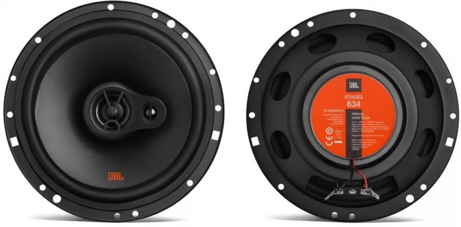 Set 2 boxe auto pe 3 cai JBL Stage2 634 40W RMS 250W MAX 16 5 cm STAGE2634 - cel.ro