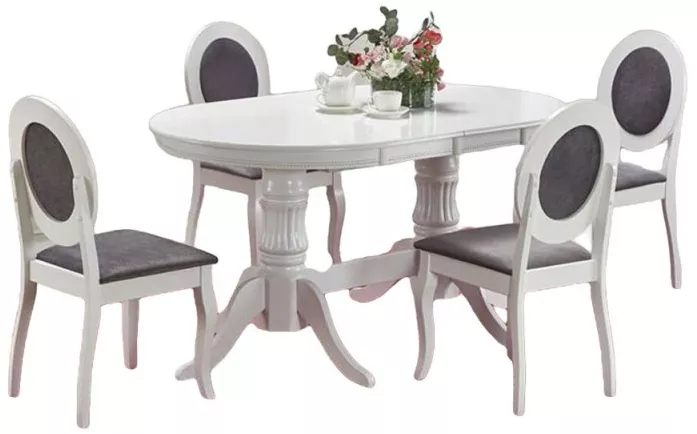 Set masa living HM Joseph cu 4 scaune HM Barock 90x77x150/190 cm 5240 ...