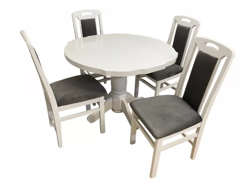 Set masa living SB Fan alba plus 4 scaune SB Tim alb/gri 100x74x100/133 ...