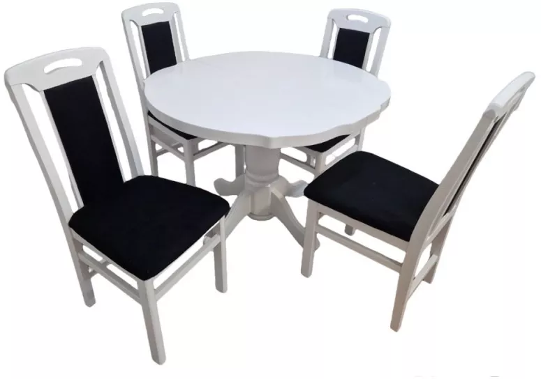 Set masa living SB Fan alba plus 4 scaune SB Tim alb/negru 100x74x100 ...