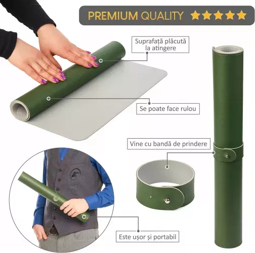 Mapa birou din piele PU pentru protectie birou cu doua fete Apo Verde ...