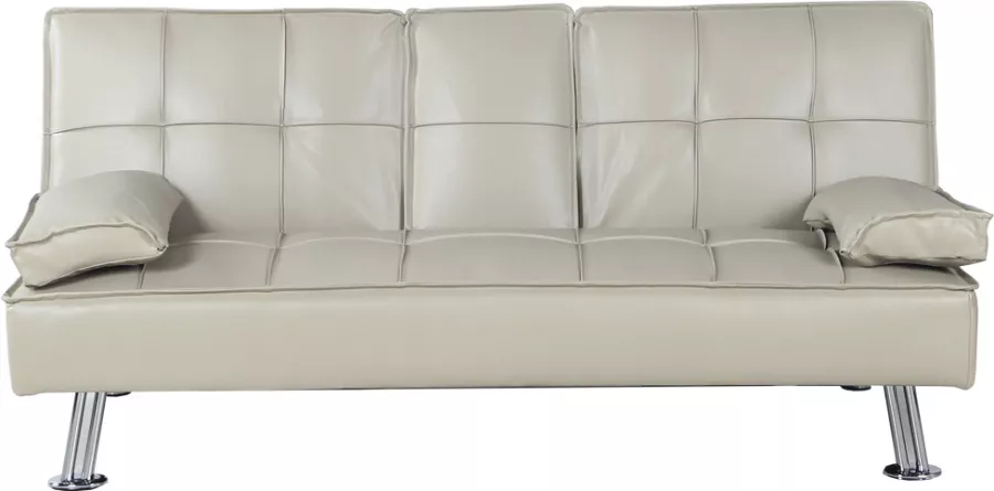 Canapea extensibila piele ecologica bej Goldia 167x86x76 cm 0000256986 ...