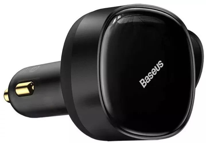 Incarcator auto Baseus Enjoyment 33W cu cablu retractabil 2xUSB-C Negru ...