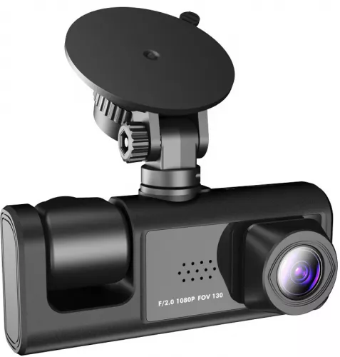 Camera Auto De Bord DVR Full HD 1080P 3 Lentile Camp Vizual Ultra-Larg ...