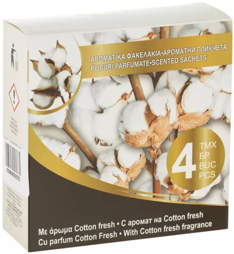 Set 4 plicuri parfumate cu aroma de cotton fresh Shopiens® pentru - cel.ro