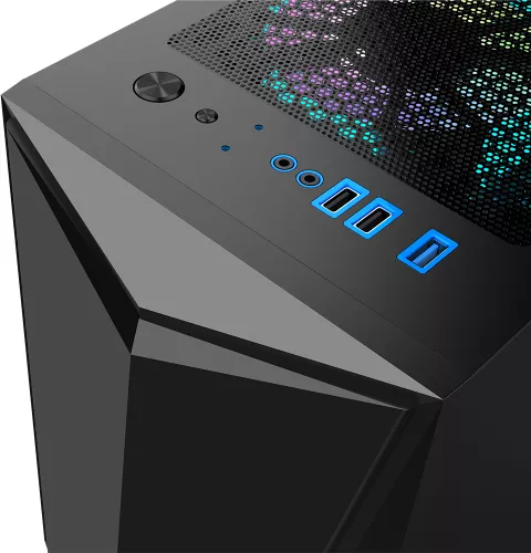 Carcasa 1STPLAYER Gaming DK-3 RGB Mid-Tower Negru dk-3 black - cel.ro