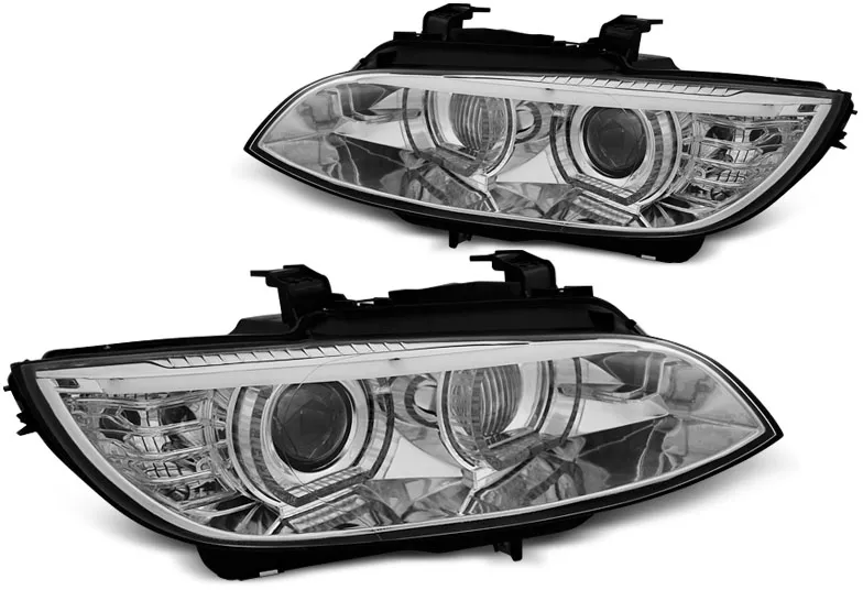 Faruri XENON Faruri ANGEL EYES LED CHROME potrivite pentru BMW E92/E93 ...