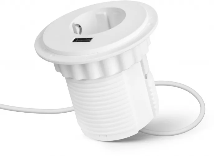 Priza pop-up - priza incorporata + USB - alba 5999117188655 - cel.ro