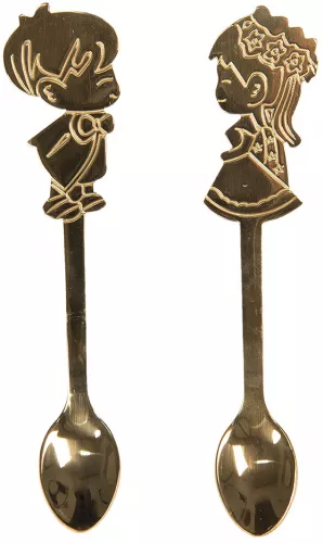 Set 10 lingurite metal auriu 12x2 cm 64454GO - cel.ro