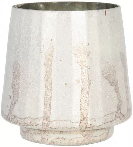 Set 2 vaze flori sticla bej 13x13 cm 6GL2960 - cel.ro