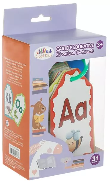 Carduri Educative Alfabetul in Imagini 31 Cartonase cu Doua Fete 3 ani+ - cel.ro