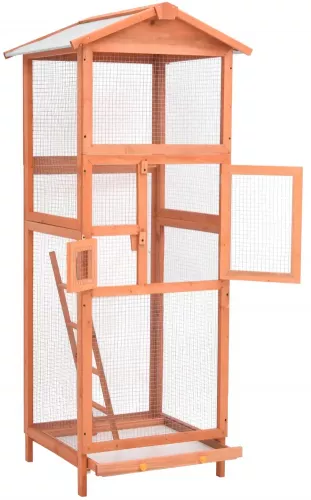 VidaXL Colivie de pasari 68x62x166 cm lemn masiv de brad 171457 - cel.ro