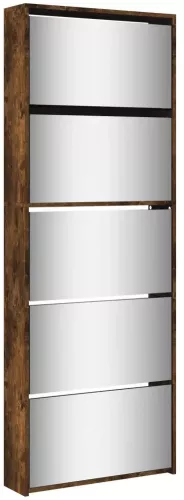 VidaXL Pantofar cu oglinda 5 niveluri stejar fumuriu 63x17x169 5 cm ...