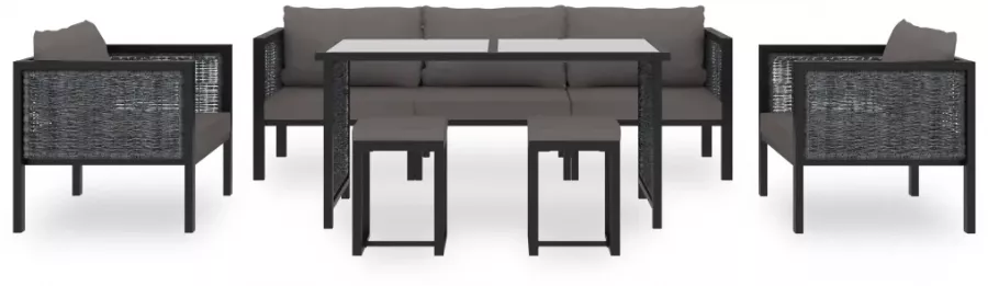 VidaXL Set mobilier de gradina cu perne 8 piese antracit poliratan 49406