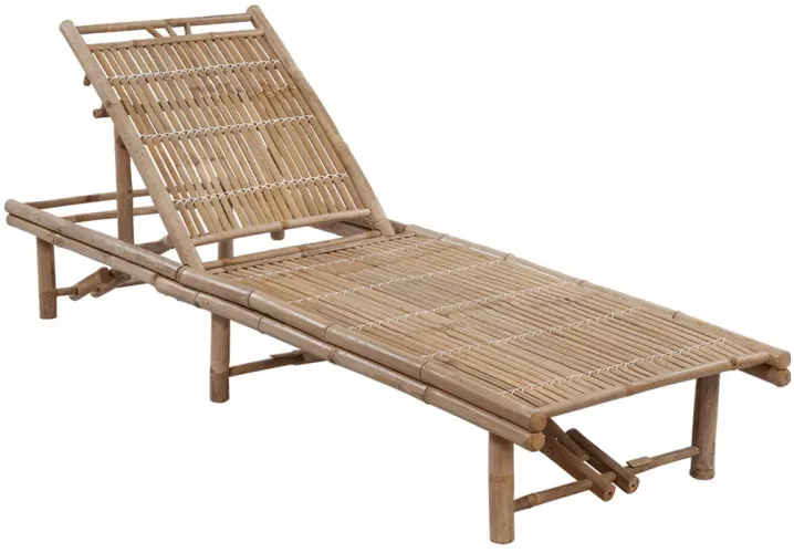 VidaXL Sezlong de gradina cu perna bambus