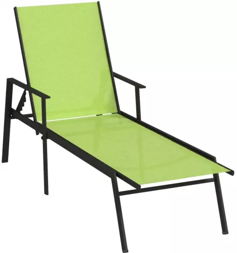 VidaXL Sezlong verde otel si tesatura de textilena 317598 - cel.ro