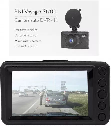 Camera auto DVR PNI Voyager S1700 4K UHD ecran 3 inch inregistrare ciclica