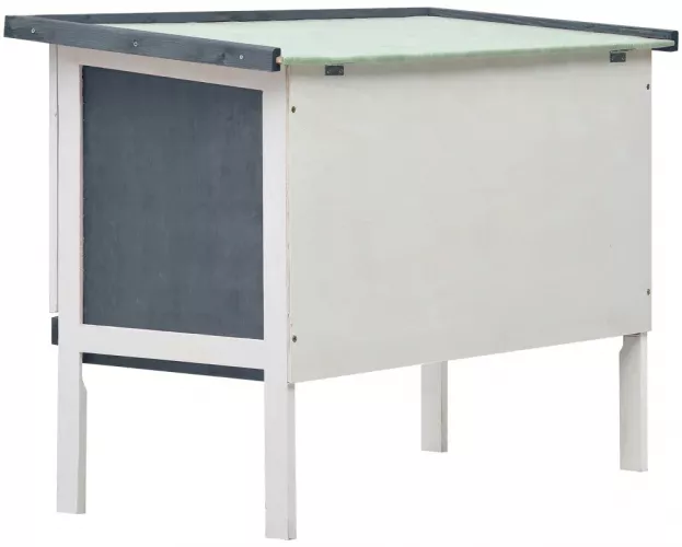 VidaXL Cusca de iepuri pentru exterior 1 nivel gri lemn 170828 - cel.ro