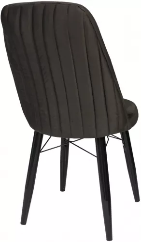 Set Masa Aris Nuc Rotunda cu 4 Scaune Minerva Maro Inchis Picior Maro ...