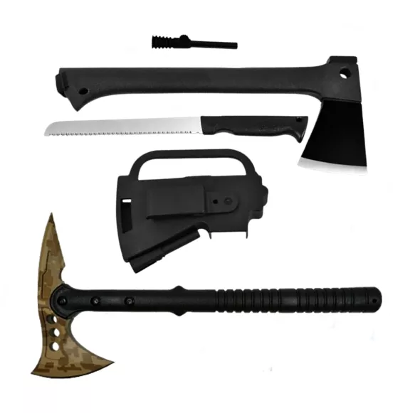Set Topor multifunctional si Topor Desert Camo IdeallStore® negru 39 cm ...