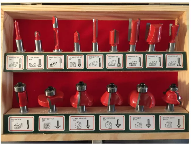 Set freze profilate pentru lemn 15 buc ax 8 mm Raider 158304 - cel.ro