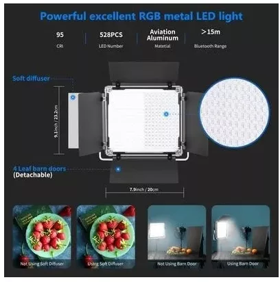 Kit 2 Panouri Neewer RGB 530 LED trepiezi 200 cm inclusi 2x difuzor ...