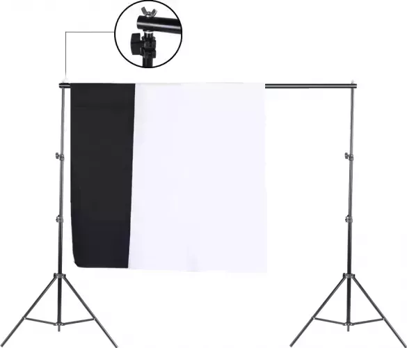 Kit studio Foto / Video Lumini studio + Suport fundal + Fundal alb si ...