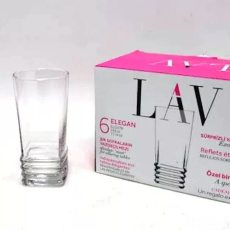 Set 6 pahare sticla Lav Elegan 379 335 ml jgpv_57632884 - cel.ro