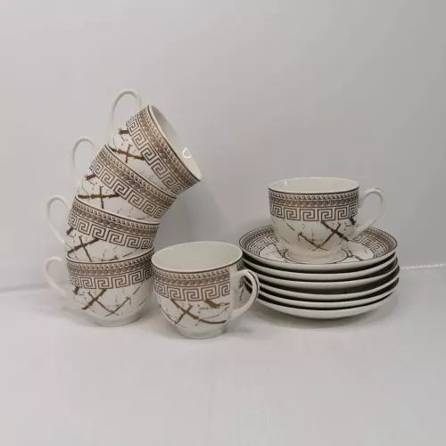 Set de 6 cesti cu farfurii 180 ml Malooki Luxury Collection 4420 zkij ...