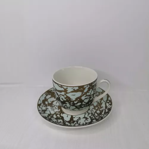 Set de 6 cesti portelan cu farfurii 180 ml Malooki Luxury Collection ...