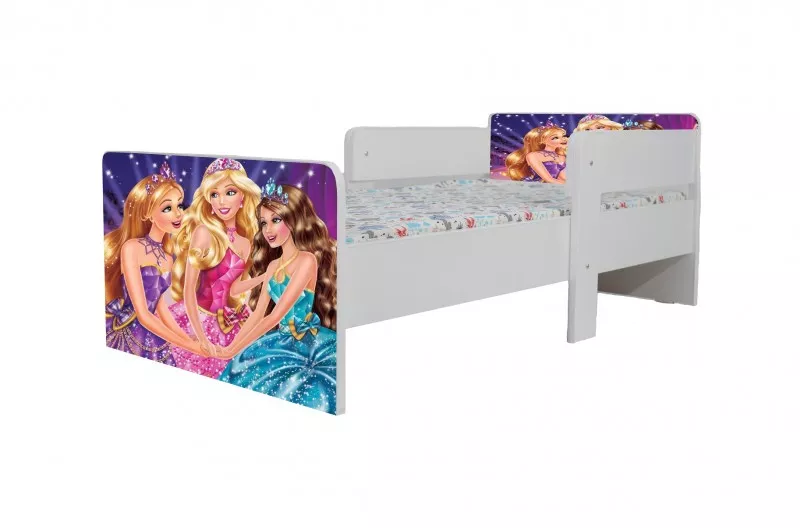 Pat Star imprimat cu Printese cu protectie si saltea 180X80 cm duyt ...