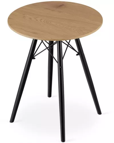 Masa stil scandinav Artool rotund MDF si lemn natur 60x73 cm 3578_1 ...