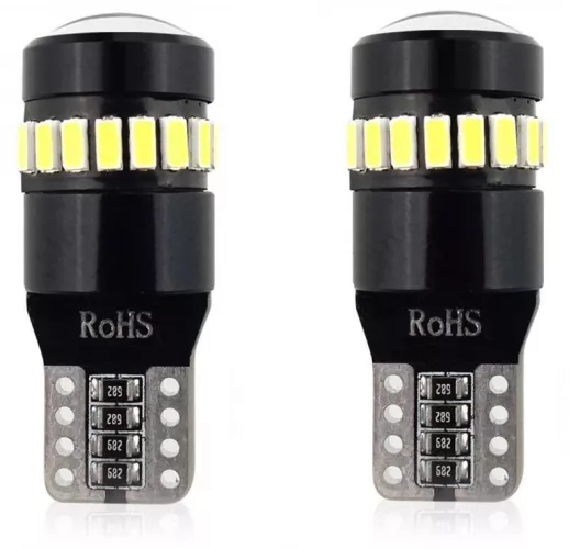 Set becuri auto cu LED CANBUS compatibil T10 W5W 19 SMD Alb 12V destinat