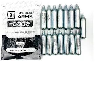 Pachet consumabile airsoft 15 capsule co2 + 1000 bile 6mm ABS grele 0 ...
