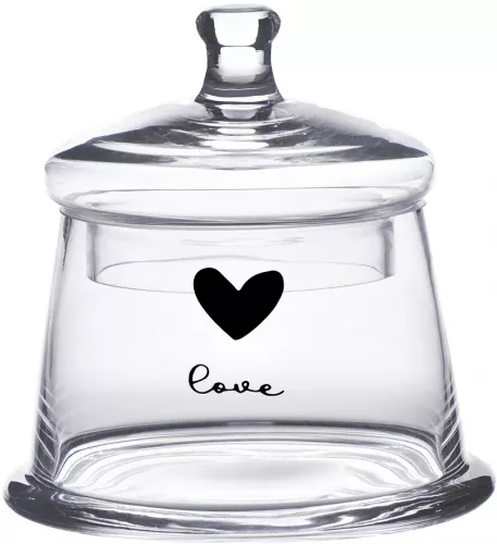 Borcan sticla Heart 12x13 cm LBSGL0001 - cel.ro