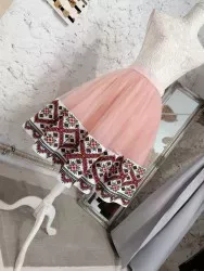 Fusta tule roz prafuit cu motiv traditional 0xi_135 - cel.ro