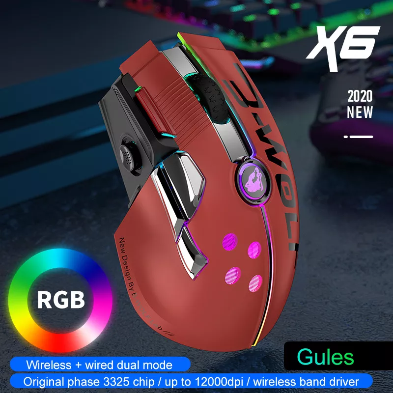 Mouse Freedom Wolf X6 12000 DPI cu 5 trepte profesional pentru gaming ...