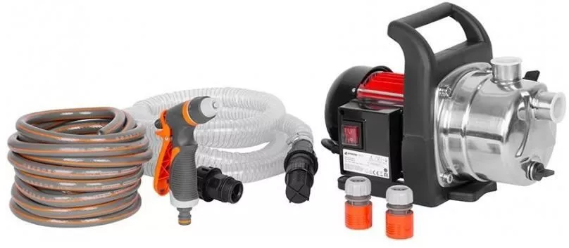 Pompa gradina pentru apa curata ploaie cu clor 1000 W cu accesorii ...