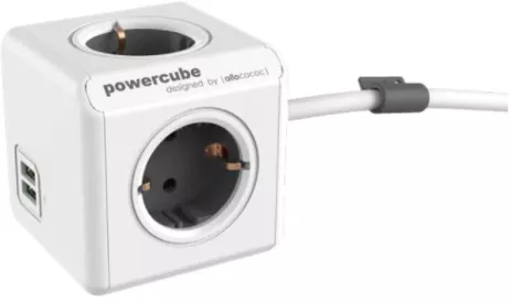 PowerCube Allocacoc Extended USB Grey 1402GY ALOC1402GY
