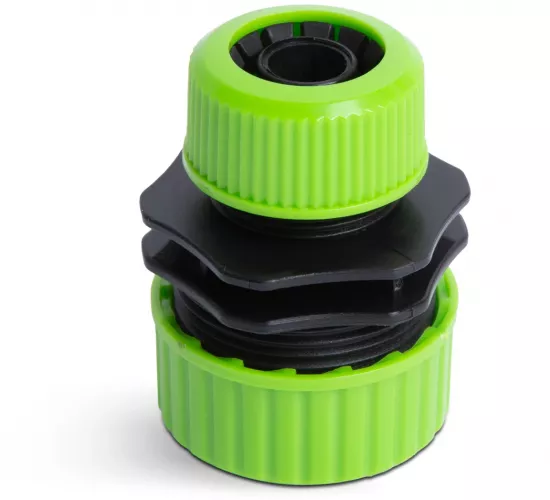 Adaptor conector pentru furtun - 1 2 - 3 4 - plastic - verde negru GB ...
