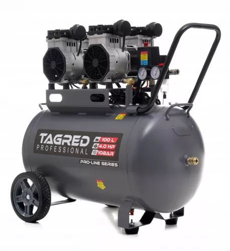 Compresor aer 100L 10BAR fara ulei silentios 580L/min 2X2000W 5.4HP TA3387 - cel.ro