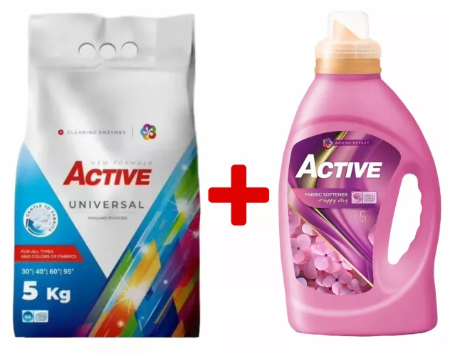 Detergent Universal de rufe pudra Active sac 5kg 68 spalari + Balsam de ...