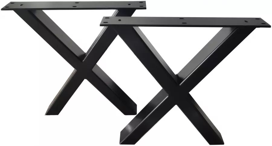 Set 2 picioare masa metal stil scandinav Forma X Profil Lat Vopsire in ...