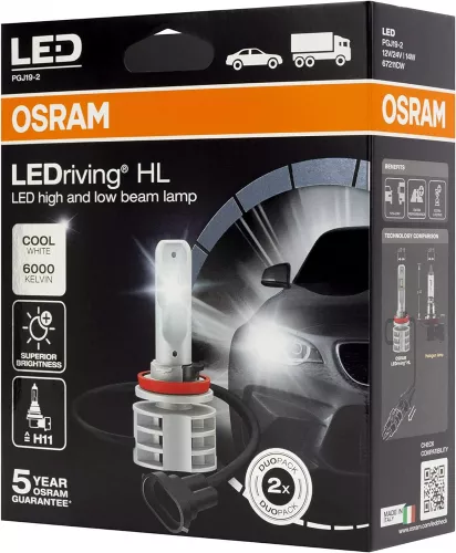 Set 2 LED H11 12 24V Osram Offroad LEDriving HL Cool White 6000K 67211cw
