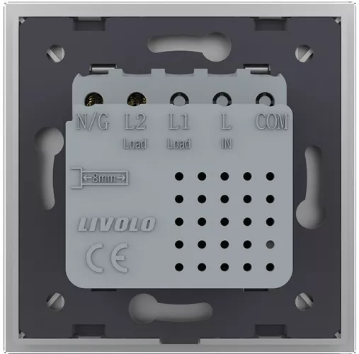 Priza USB-A + USB-C cu Rama Din Sticla LIVOLO Gri - cel.ro