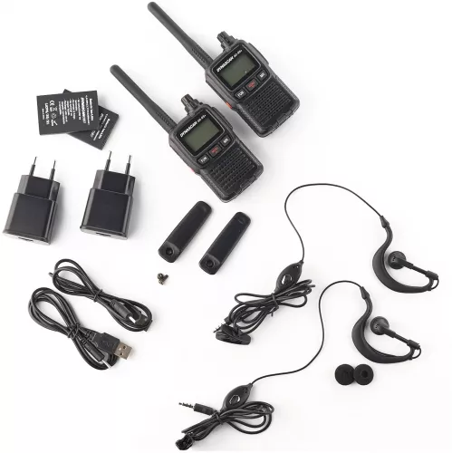 Statie radio portabila PMR PNI Dynascan AD-09 + 446MHz 0.5W 16CH set cu 2 buc - cel.ro