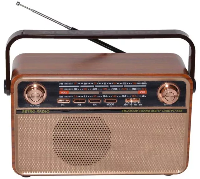 Radio Clasic Mp3 Portabil Cu Tuner Am/fm/sw Conectare Usb/card Tf Aux ...