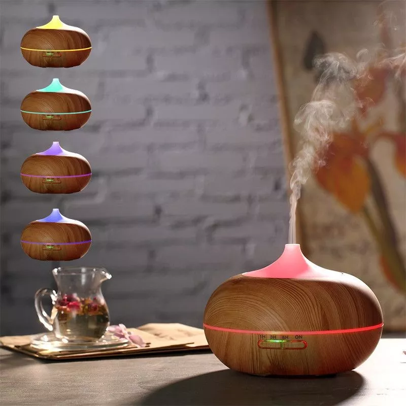 Difuzor de arome cu Ultrasunete 300 ml lumina ambientala 7 culori Timer ...