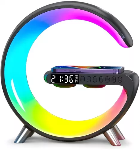 Lampa Smart LED RGB cu Incarcator fast charge wireless Lumina ...