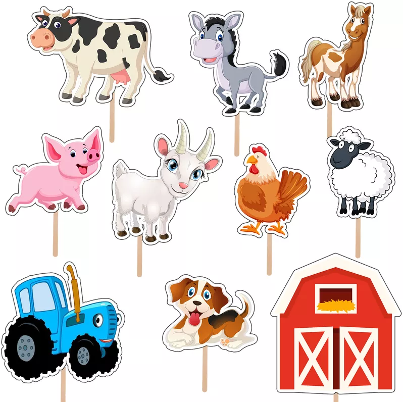 Set 10 figurine tort Ferma KZE Prints Photo Paper Glossy 5941933302357 ...